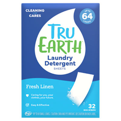 Tru Earth Fresh Linen Ultra Concentrated Laundry Detergent Eco-Strips ...