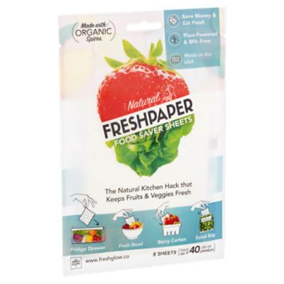 FreshPaper Natural Food Saver Sheet, 8 count