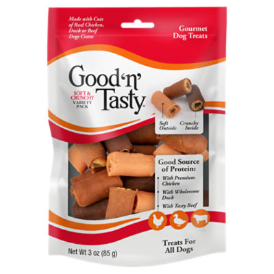 Good 'n' Tasty Soft & Crunchy Gourmet Dog Treats Variety Pack, 3 oz ...