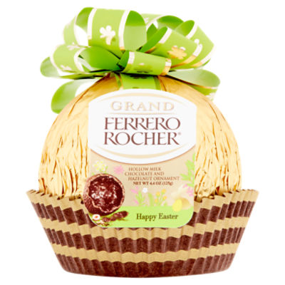 Ferrero Rocher Grand Hollow Milk Chocolate and Hazelnut Ornament, 4.4 ...