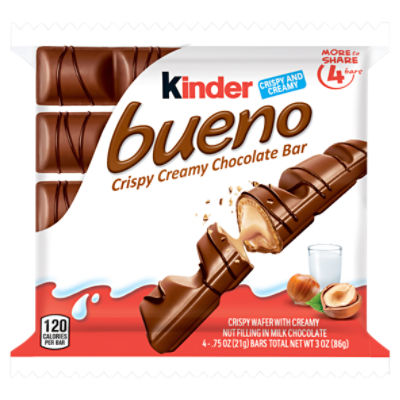 Kinder Bueno Crispy Creamy Chocolate Bar, .75 oz, 4 count - Fairway