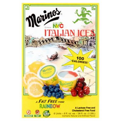 Marinos Rainbow Italian Ices, 6 fl oz, 6 count - The Fresh Grocer