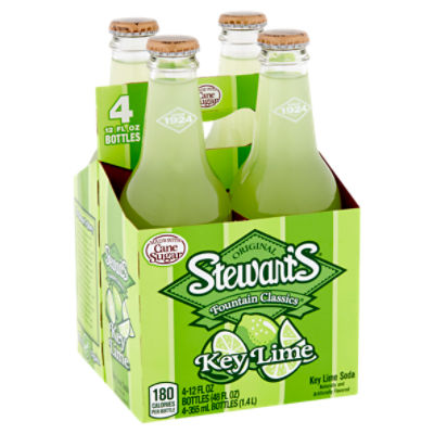 Stewart's Fountain Classics Original Key Lime Soda, 12 fl oz, 4 count - ShopRite