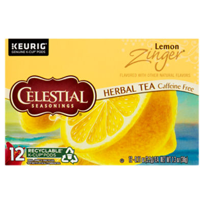 Celestial Seasonings Lemon Zinger Herbal Tea K-Cup Pods, 0.11 oz, 12 ...