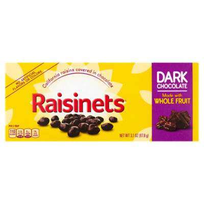 Raisinets California Raisins Covered in Dark Chocolate, 3.1 oz - The ...