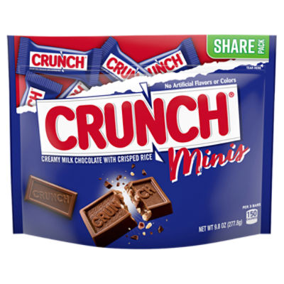 Crunch Minis Creamy Milk Chocolate with Crisped Rice Bars Share Pack, 9 ...