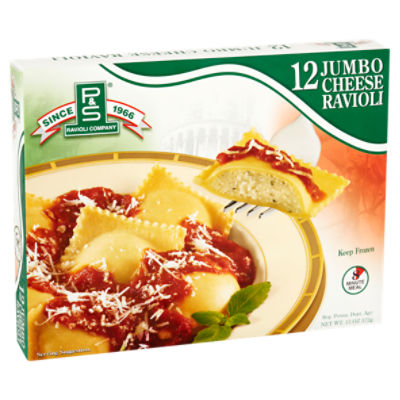 P&S Ravioli Company Jumbo Cheese Ravioli, 12 count, 13 oz